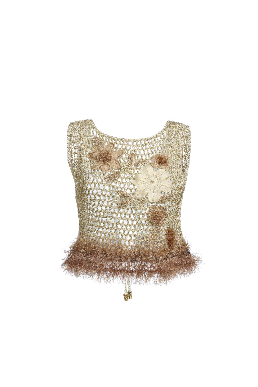 Women's Designer Knit Tops And Tops With Feathers| ANDREEVA