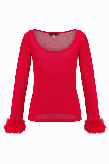 Women's Designer Knit Tops And Tops With Feathers| ANDREEVA