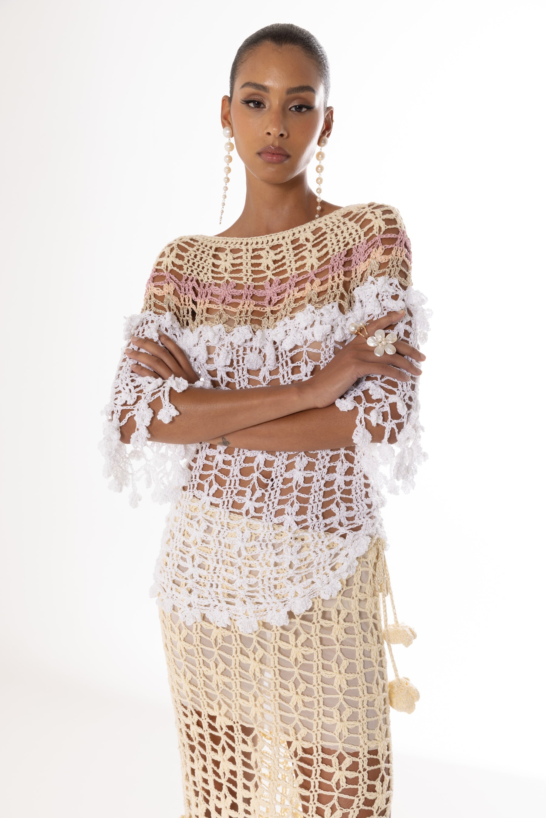 Women's Designer Knit Tops And Tops With Feathers| ANDREEVA